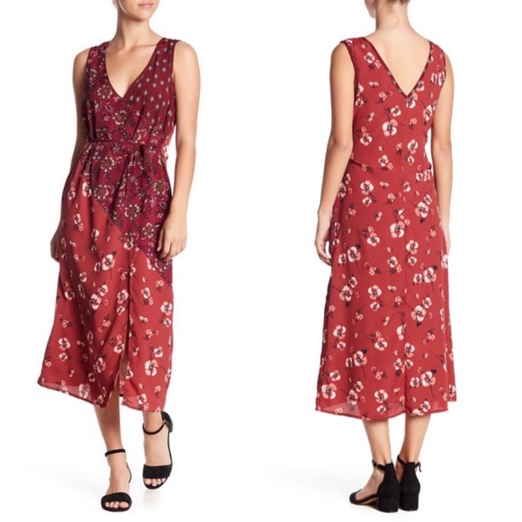 Band of Gypsies | Dresses | Band Of Gypsies Mix Floral Print Midi Dress ...